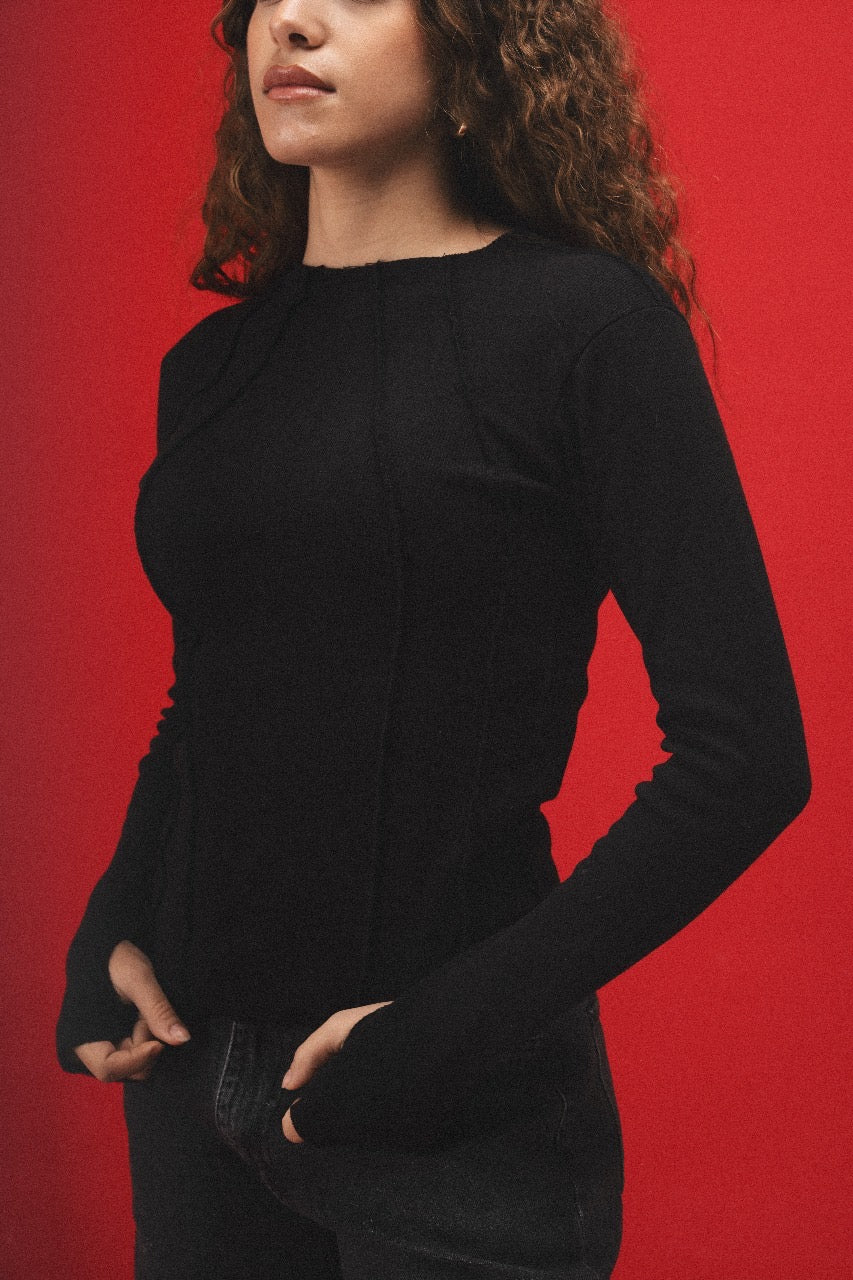 Stitch'd Top in Black – HOOR